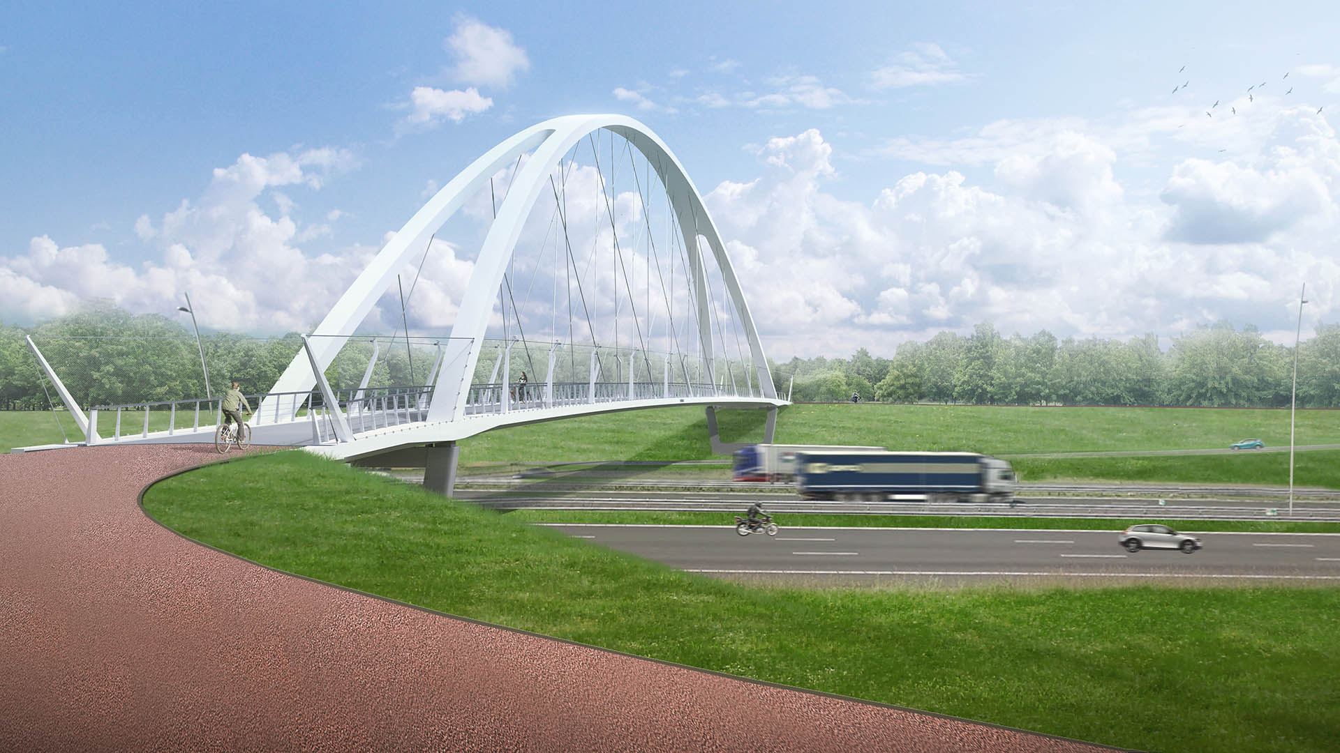 Tegenbosch network arch bridge - ipv Delft creative engineers